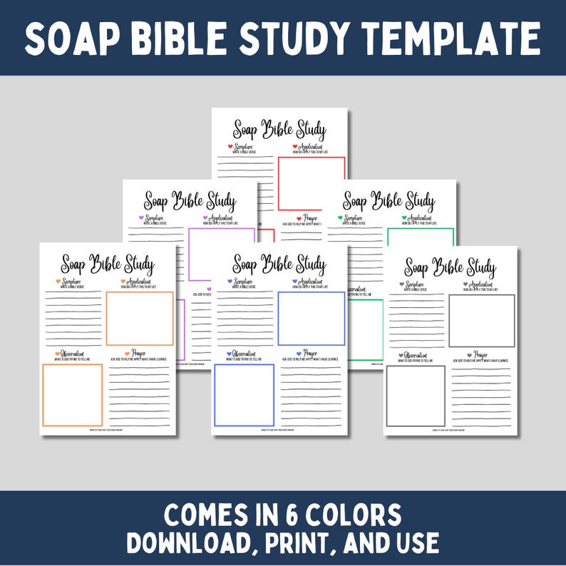 SOAP Bible Study Printable for Adults Bible Reading Plan Using SOAP ...