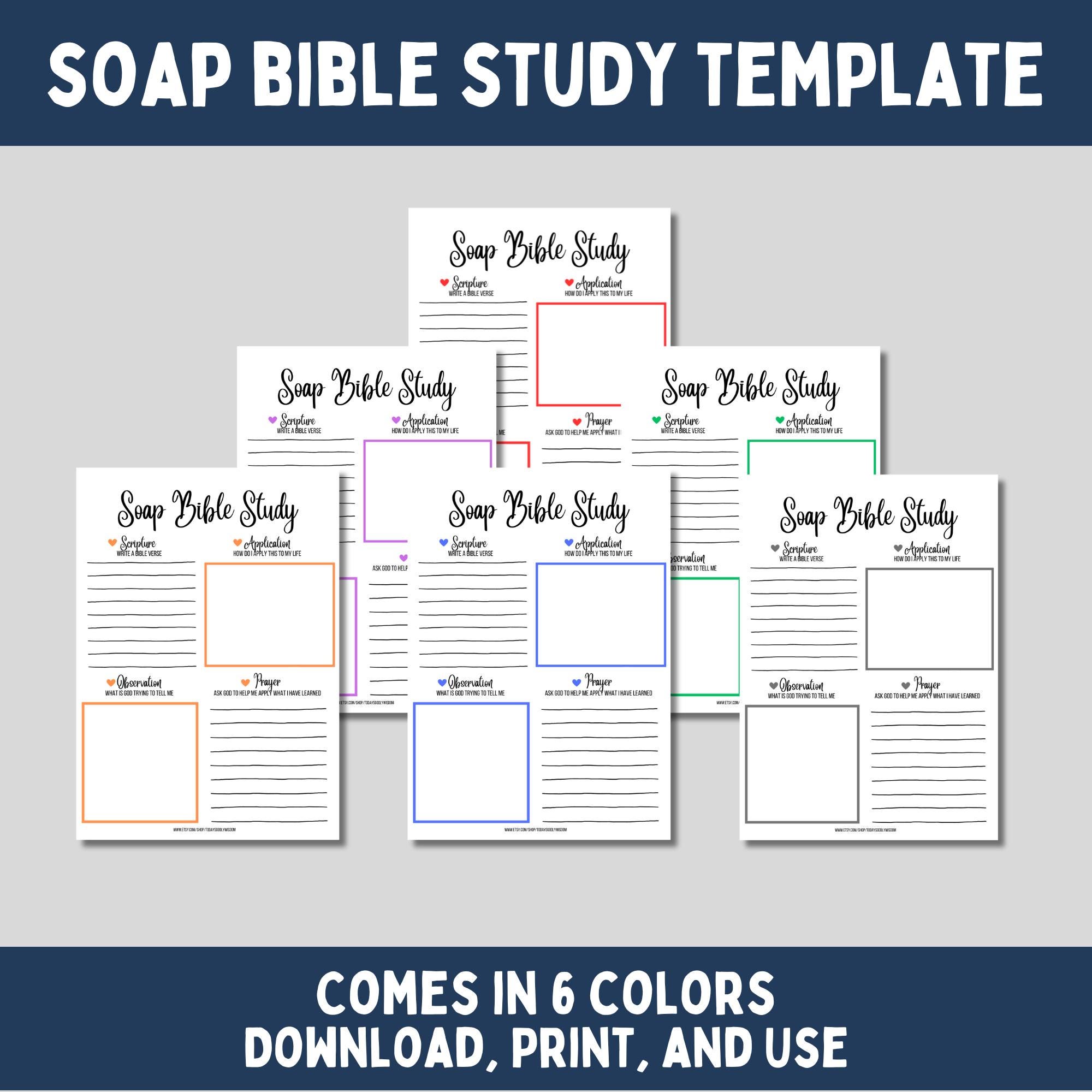 SOAP Bible Study Printable for Adults Bible Reading Plan Using SOAP ...