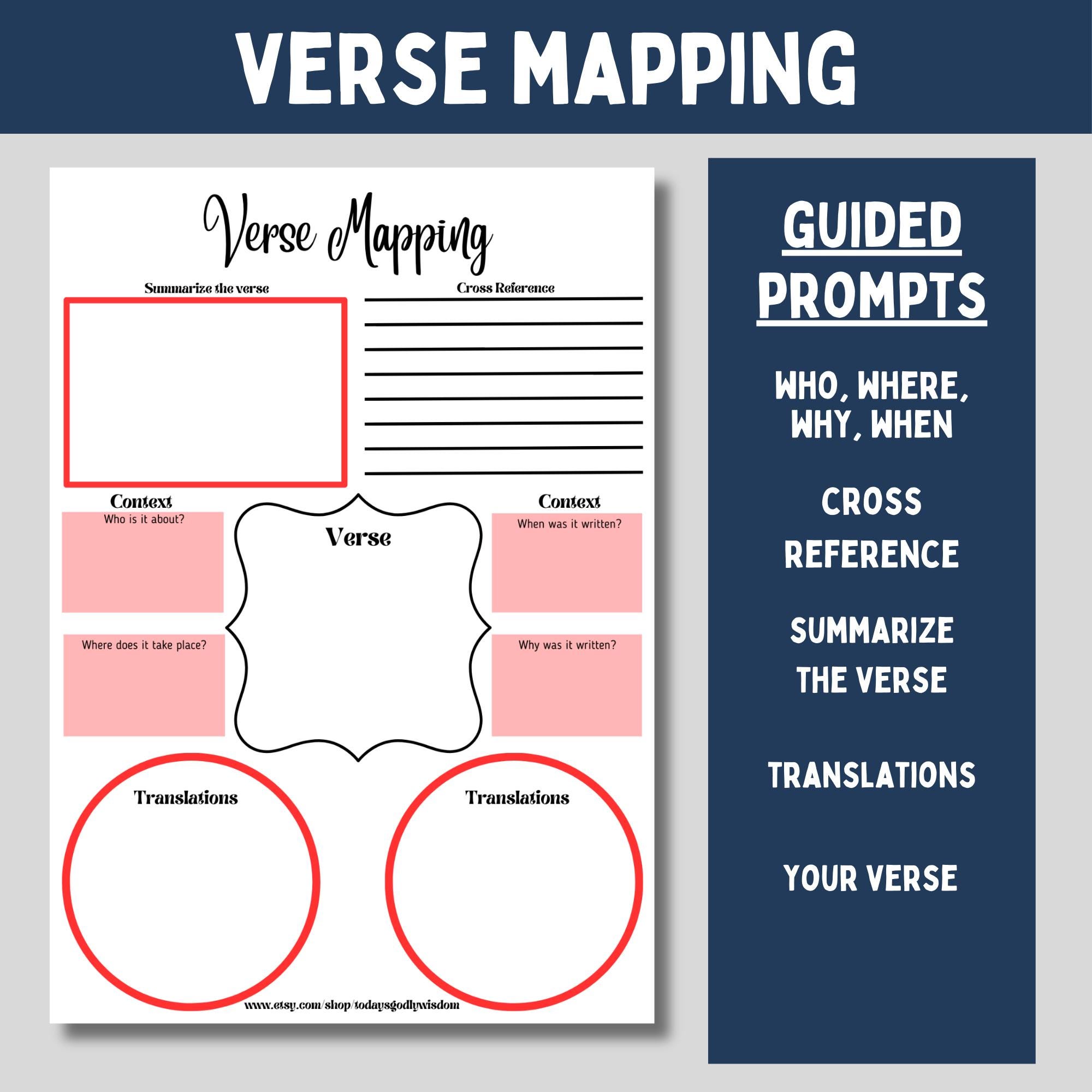 Printable Verse Mapping Template for Adults Scripture Study Journal for ...