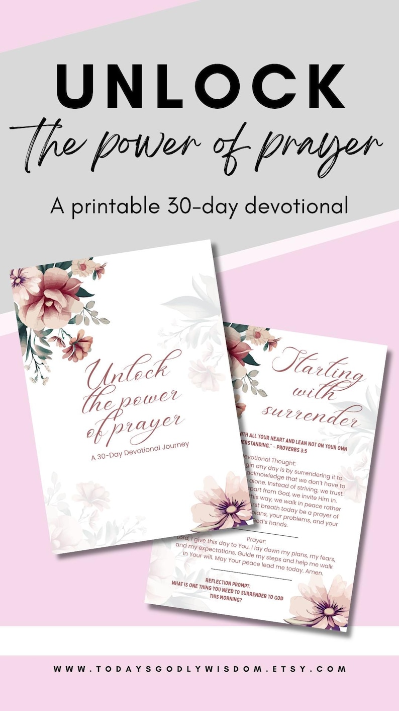 30 Day Devotional Printable Journal Template for Women Prayer Journal ...