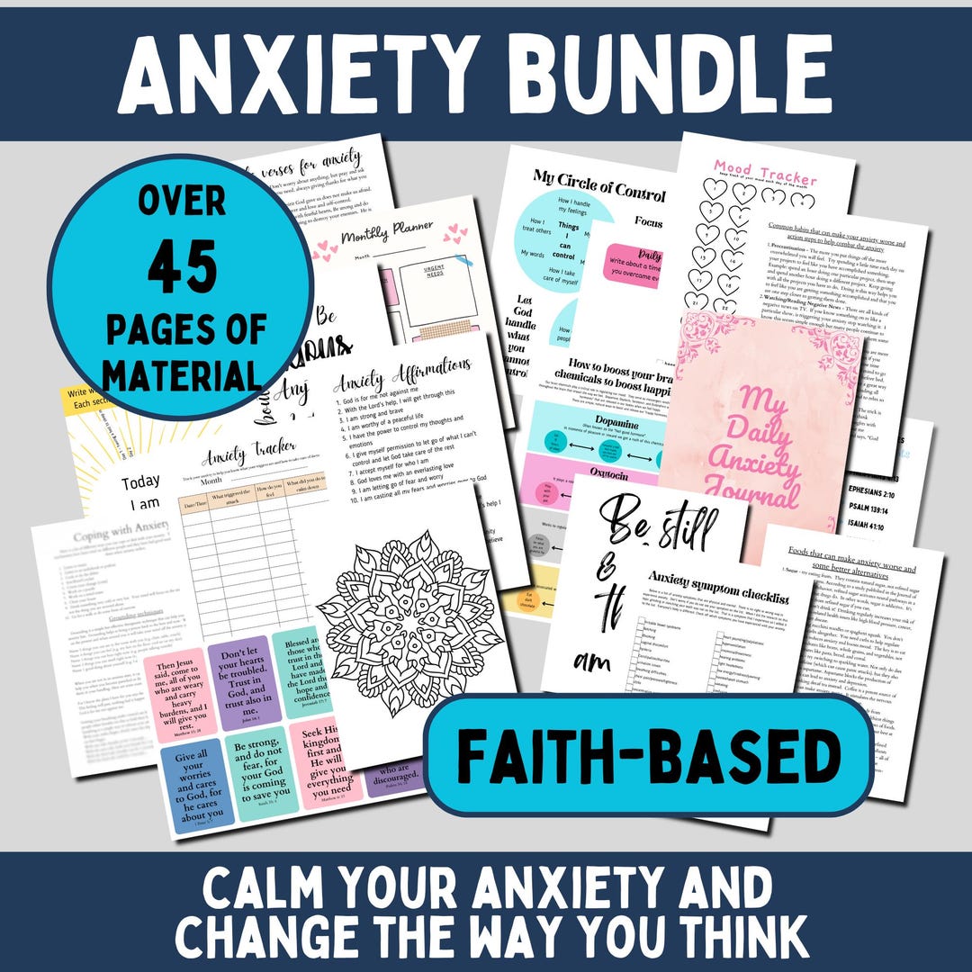 Christian Anxiety Journal Pdf With Bible Verses Mental Health Journal ...