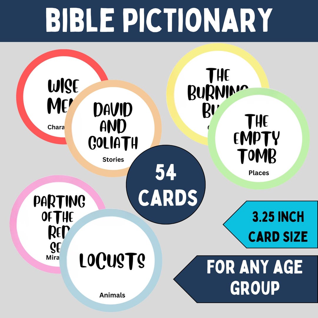 Bible Pictionary Game for Kids and Adults Sunday School Activities With ...
