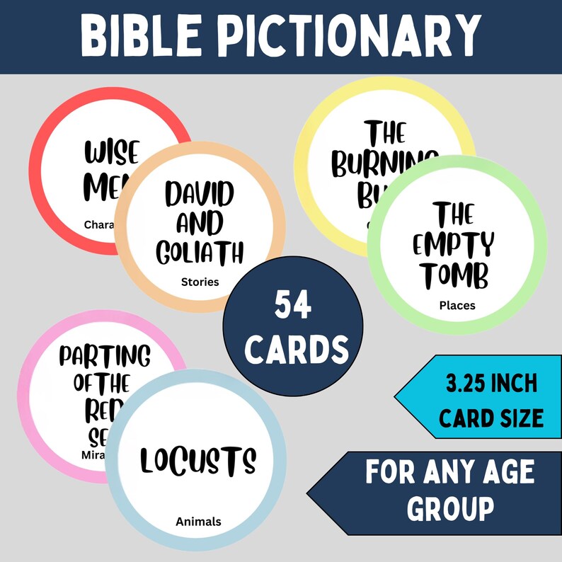 Bible Pictionary Game for Kids and Adults Sunday School Activities With ...