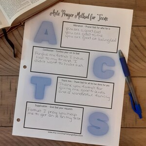 Teen Prayer Journal Template Printable Acts Method Worksheet for Teens ...