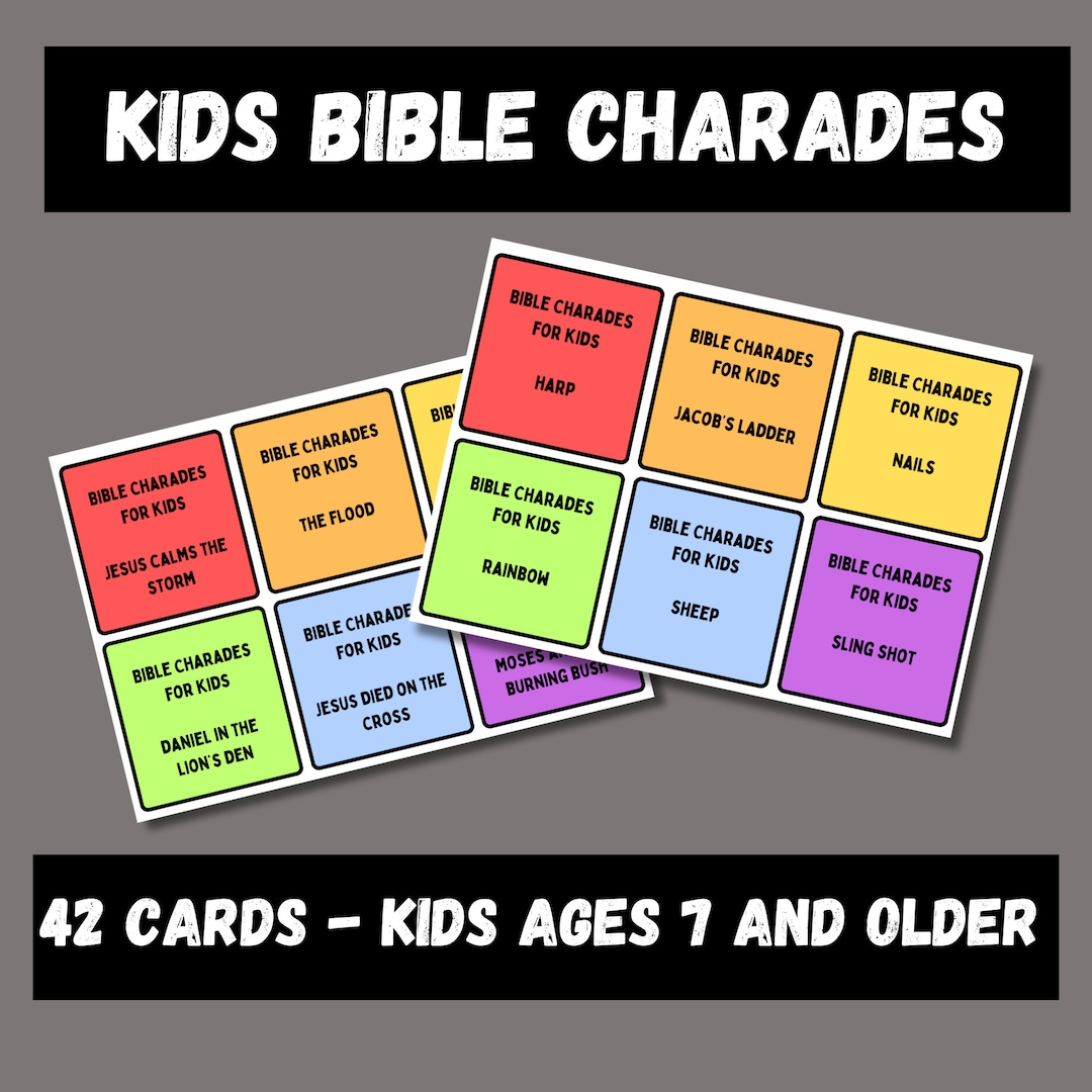 Bible Charades for Kids Bible Games for Kids Group Games - Etsy