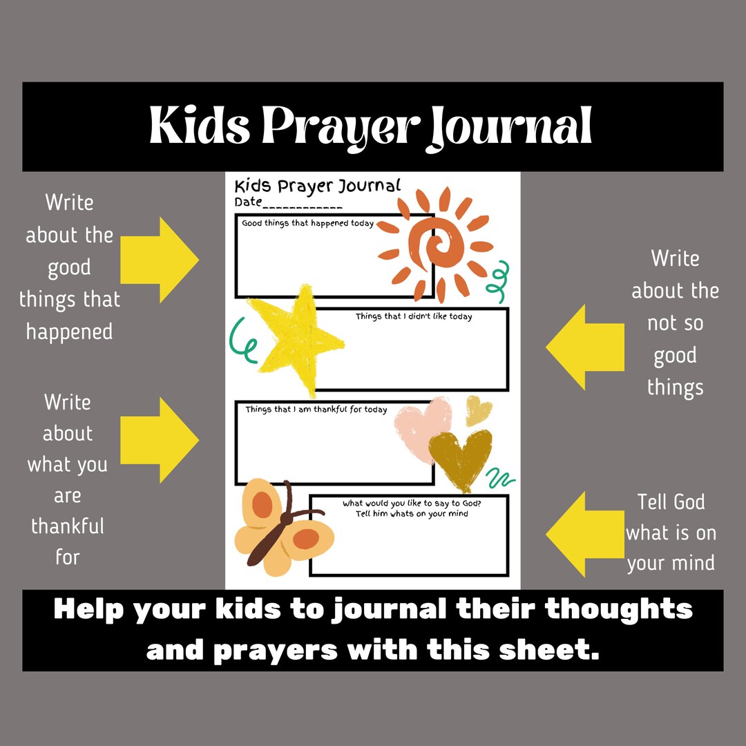 Prayer Journal for Kids, Prayer Journal Printable, Kids Journal ...