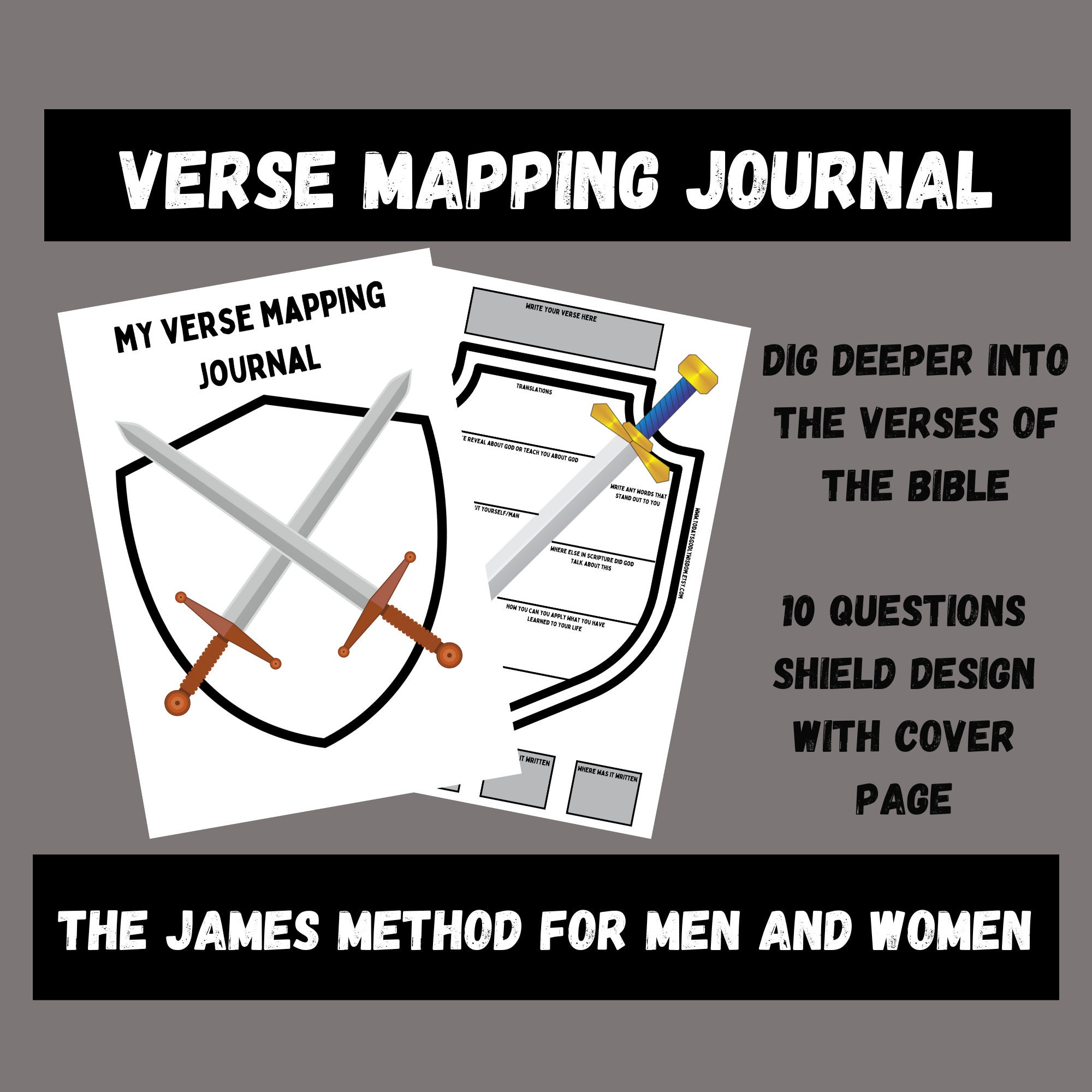 The James Method Verse Mapping Journal Bible Study for Men - Etsy