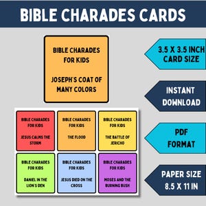 Printable Bible Charades for Kids Church Activities Youth Bible Game ...