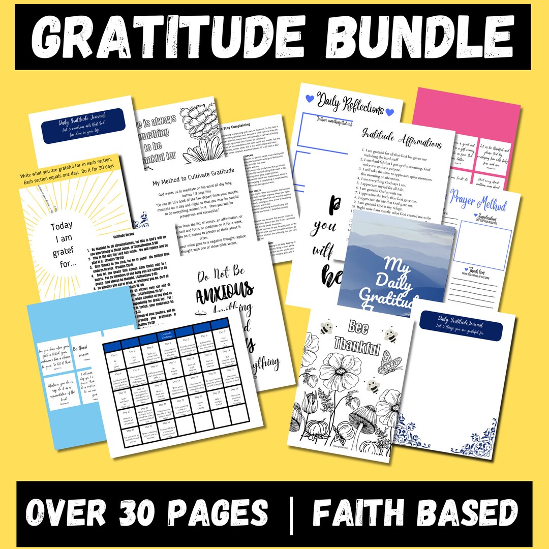 Christian Gratitude Journal Printable Thankfulness Journal - Etsy
