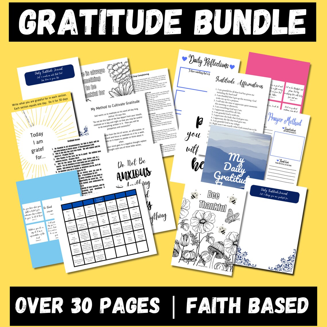 Christian Gratitude Journal Printable Thankfulness Journal - Etsy