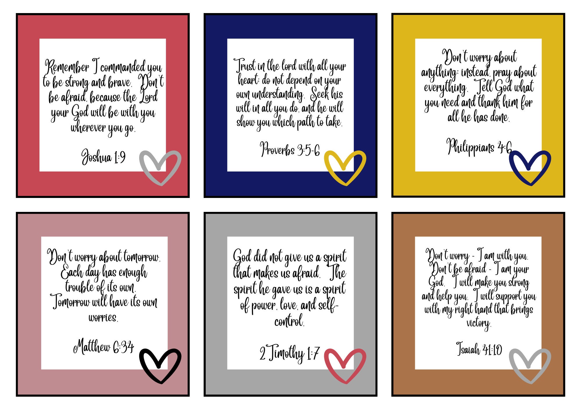 Anxiety Scripture Cards, Anxiety Relief Printable, Bible Memory Cards ...