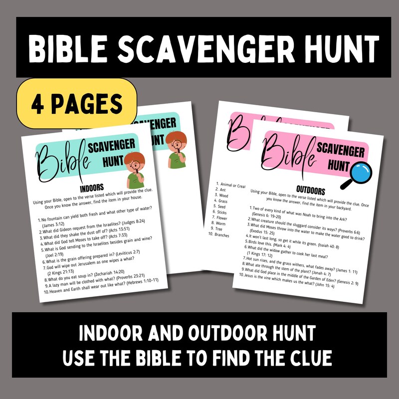 Sunday School Scavenger Hunt - Etsy