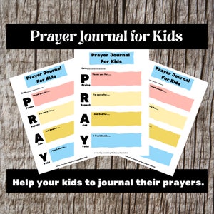 Prayer Journal for Kids Printable Christian Journal Printable Journal ...