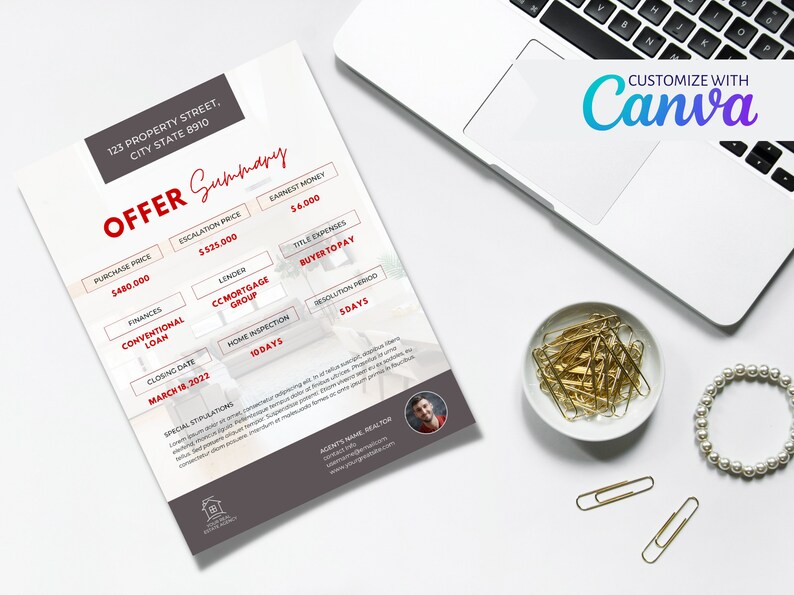 Offer Summary | Canva Template | Real Estate Marketing | Real Estate ...