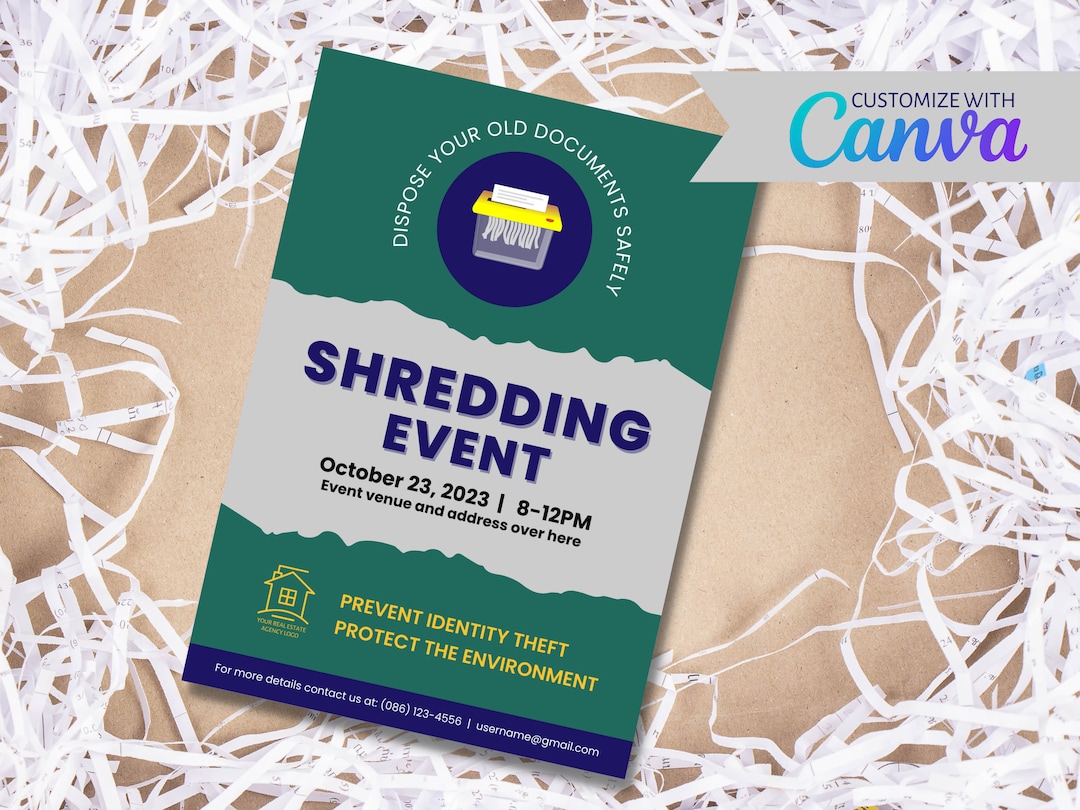 Invitations/client Events - Shredding Event | Canva Template | Real ...
