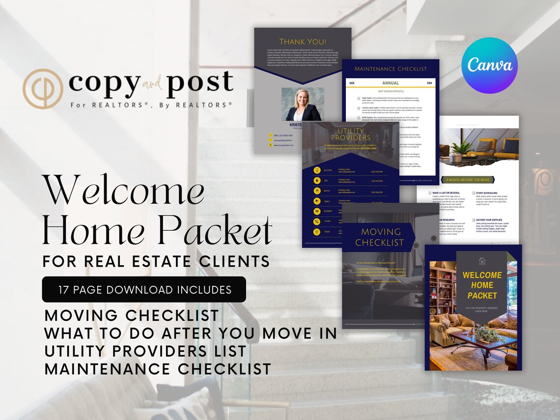 Welcome Home Packet Presentation Canva Template Real - Etsy