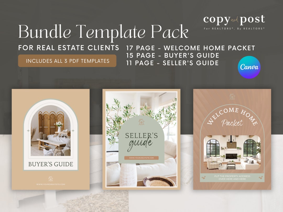 Bundle Template Pack | Guide | Welcome Home Packet | Canva Template ...