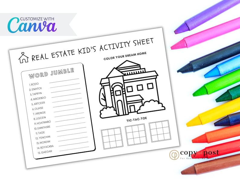 Kids Activity Sheet | Canva Template | Real Estate Marketing | Real ...