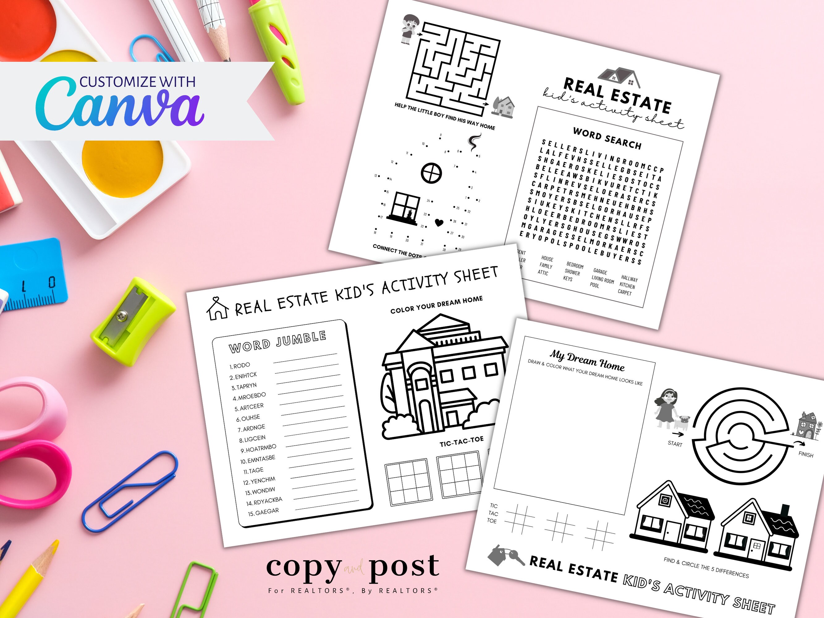 Bundle Kids Activity Sheets | Bundle Pack | Canva Template | Real ...