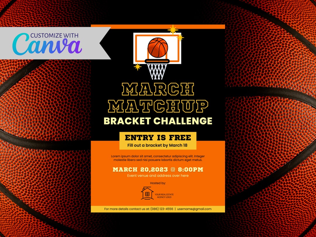 Invitation | Client Event | March Madness | Canva Template | Real ...
