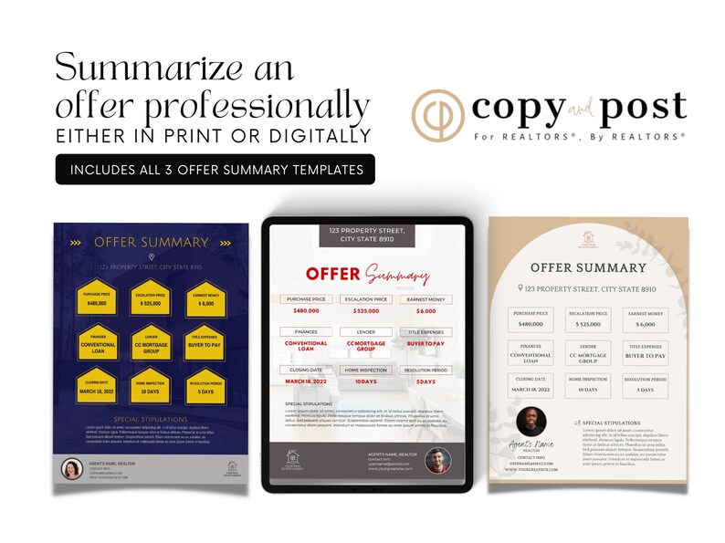 Offer Summary | Canva Template | Real Estate Marketing | Real Estate ...