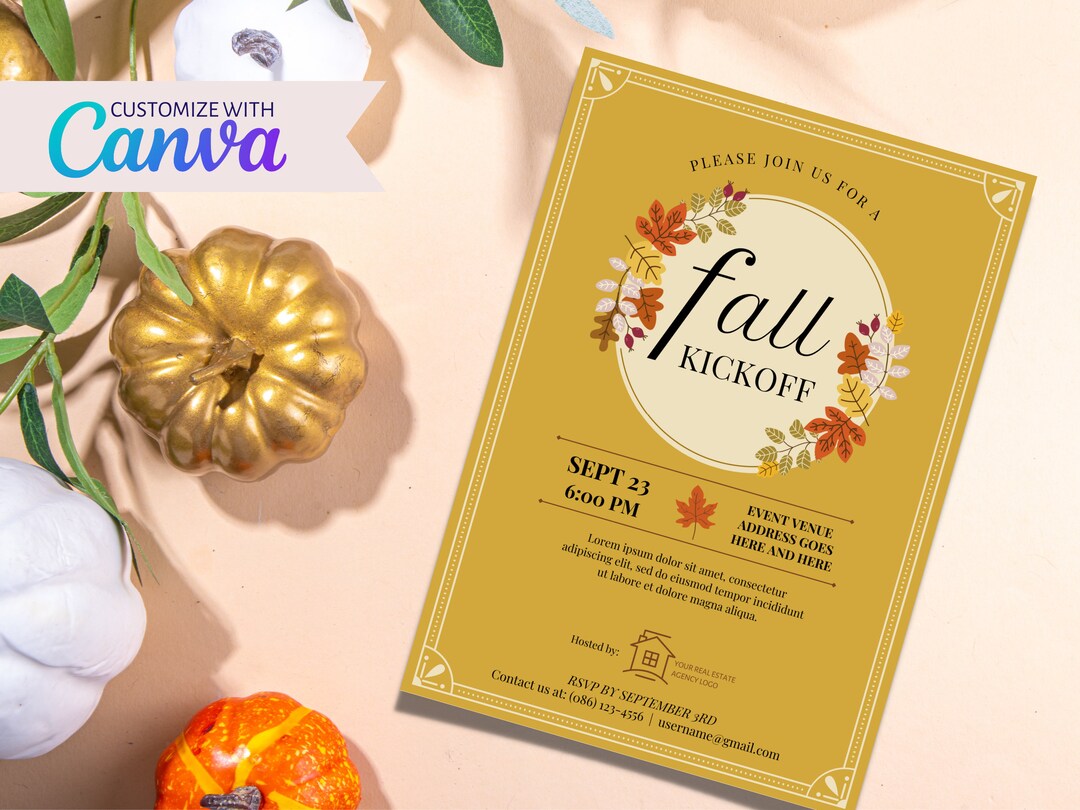 Invitation Client Event Fall Kickoff Canva Template - Etsy