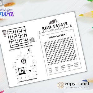 Kids Activity Sheet | Canva Template | Real Estate Marketing | Real ...
