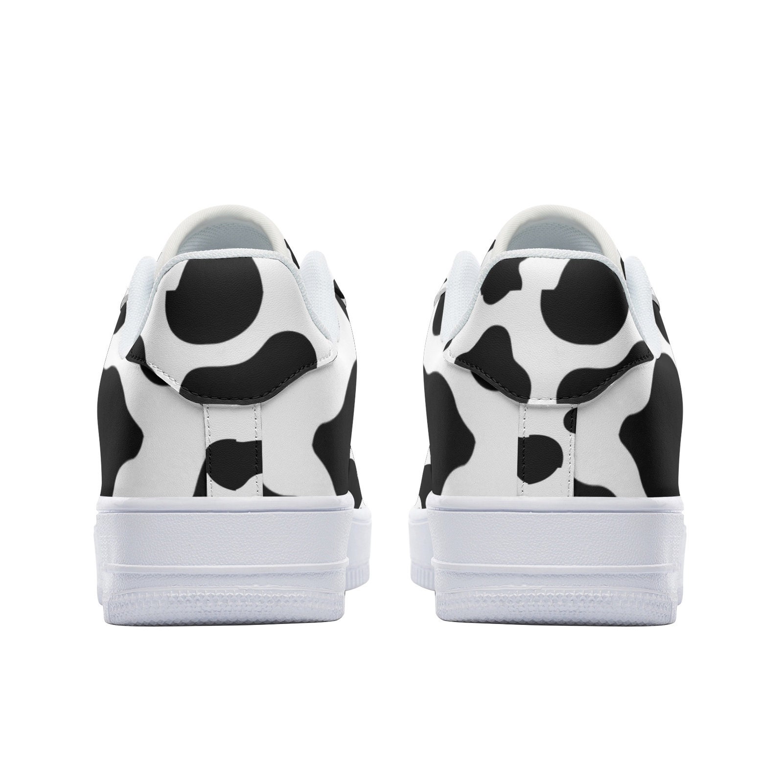 Stylish Unisex Low Top Cow Print Sneakers Handcrafted Leather Footwear ...