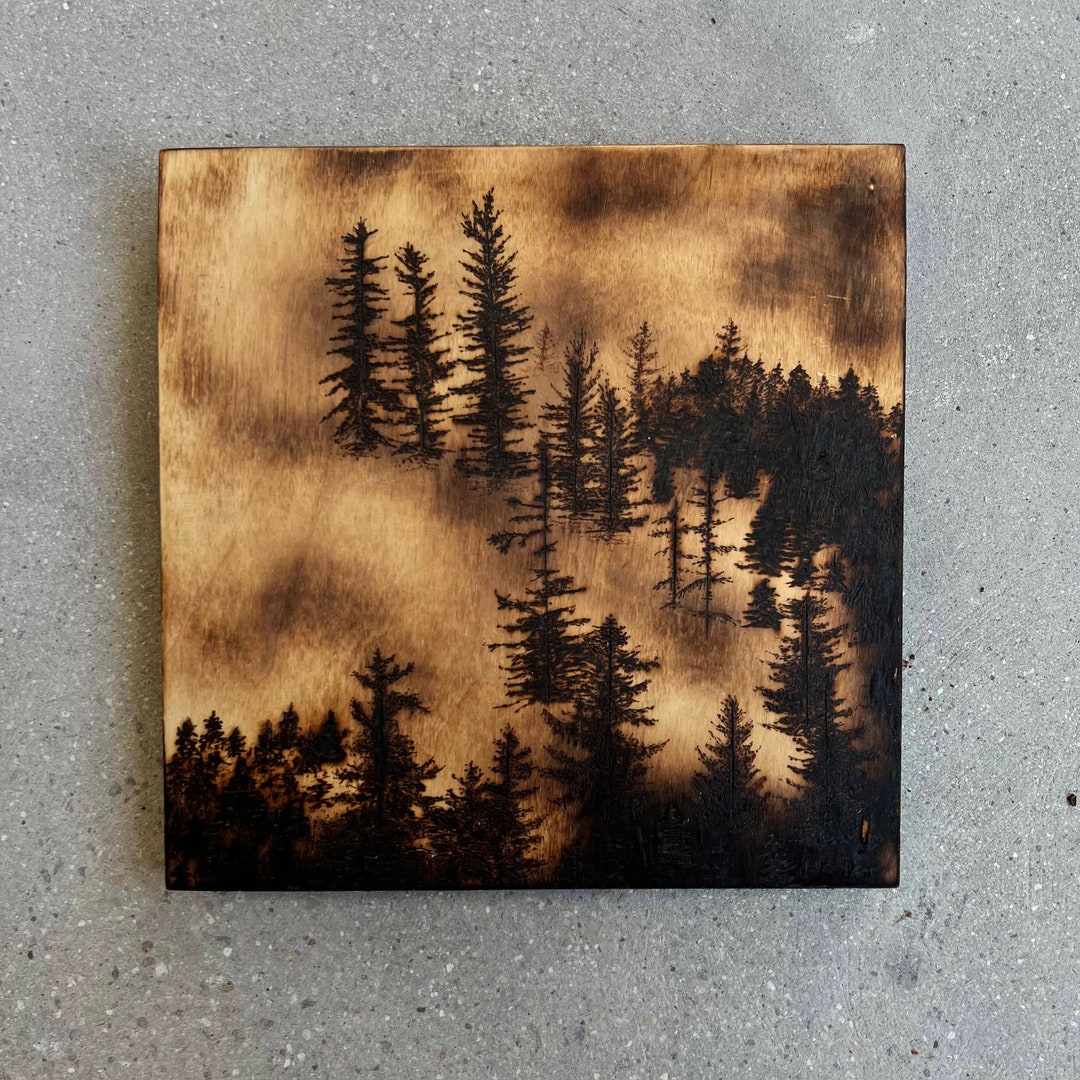 Mountain Wood Burning Art - Etsy