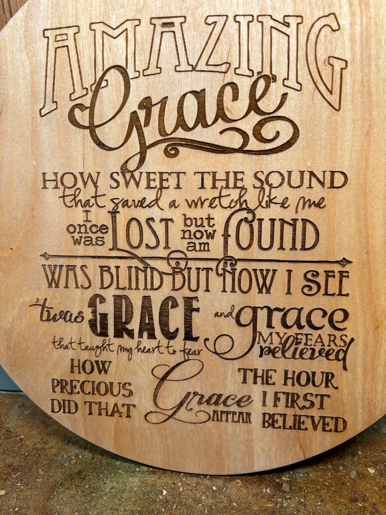 Amazing Grace Laser Engraved Sign - Etsy