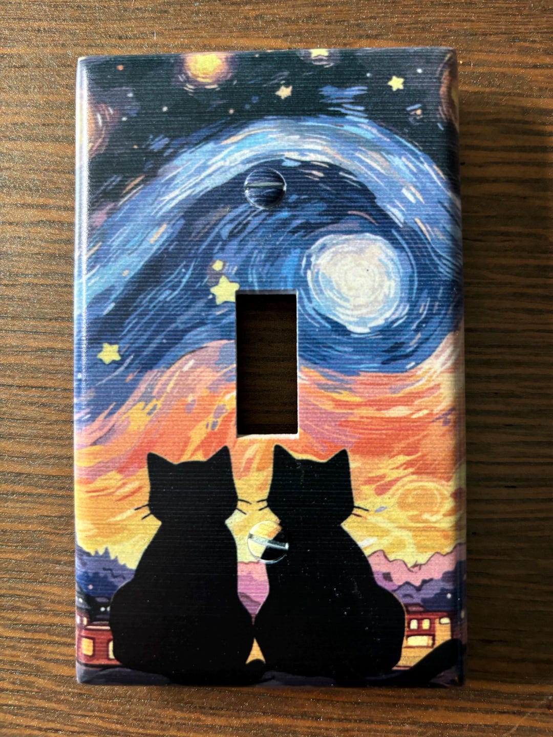 Cats and Starry Night Theme, UV Printed Single Light Switch Covers - Etsy