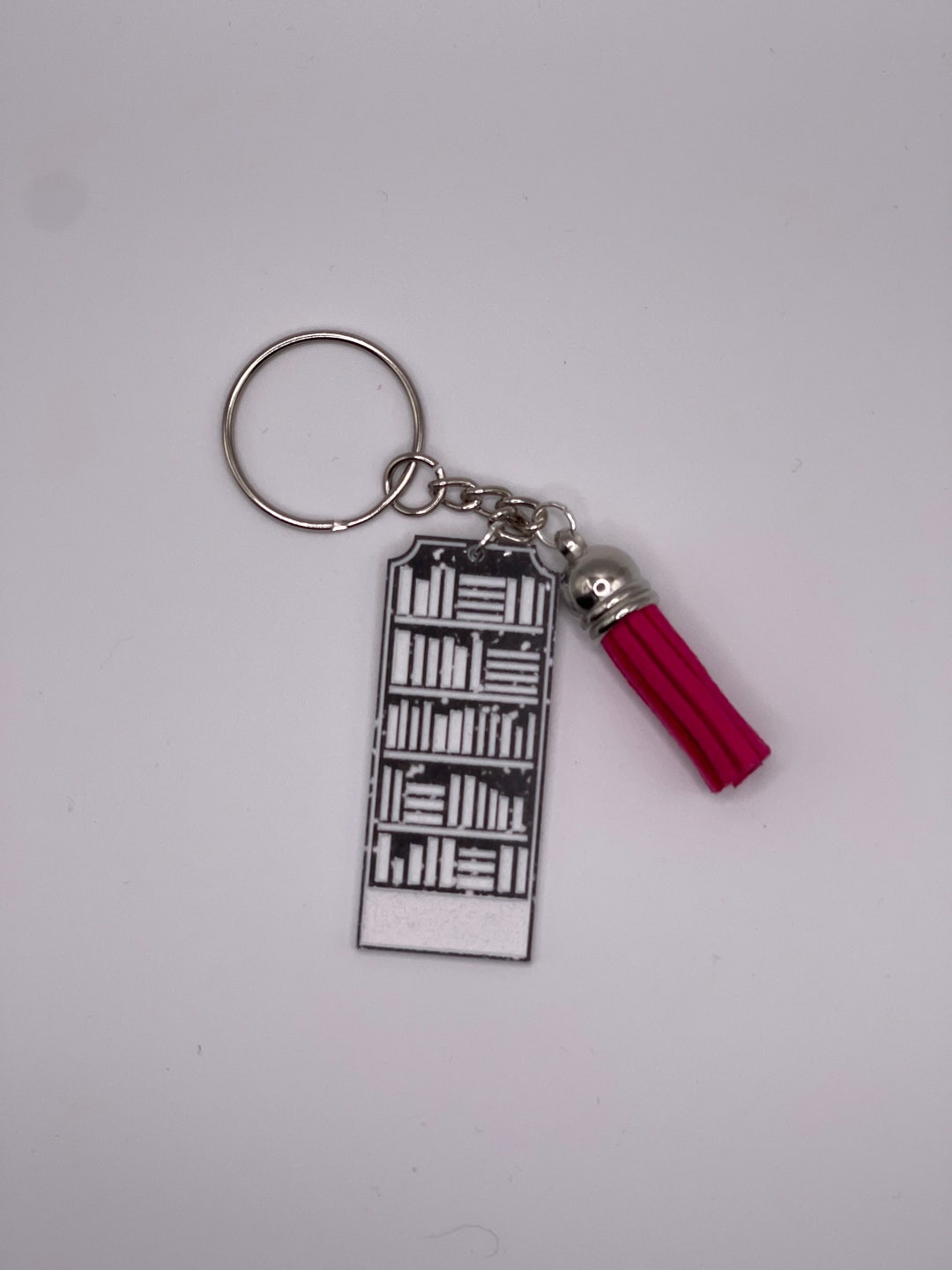 Bookmark Bookshelf Keychain // Bookworm Accessories // Acrylic Keychain ...