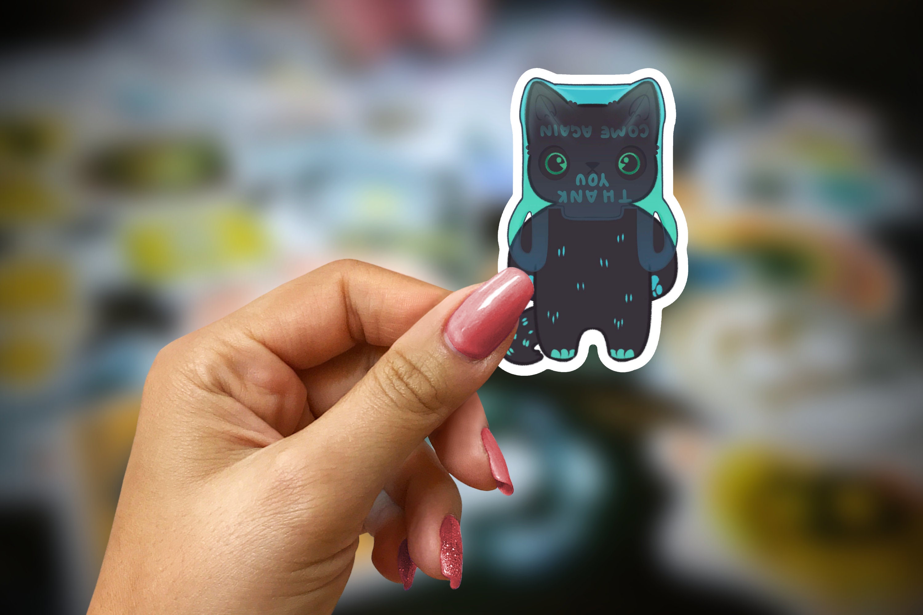 Plastic Bag Kitty // Animal Sticker // Meme Sticker // Matte - Etsy