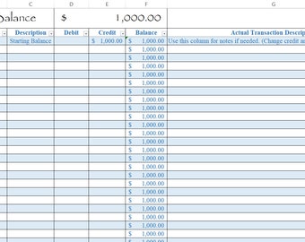 Excel Transaction - Etsy