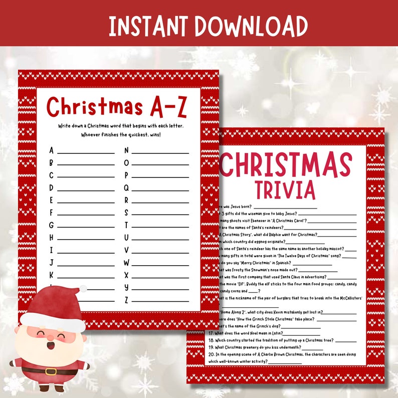 Christmas Games Bundle, Printable Christmas Party Games for Adults ...