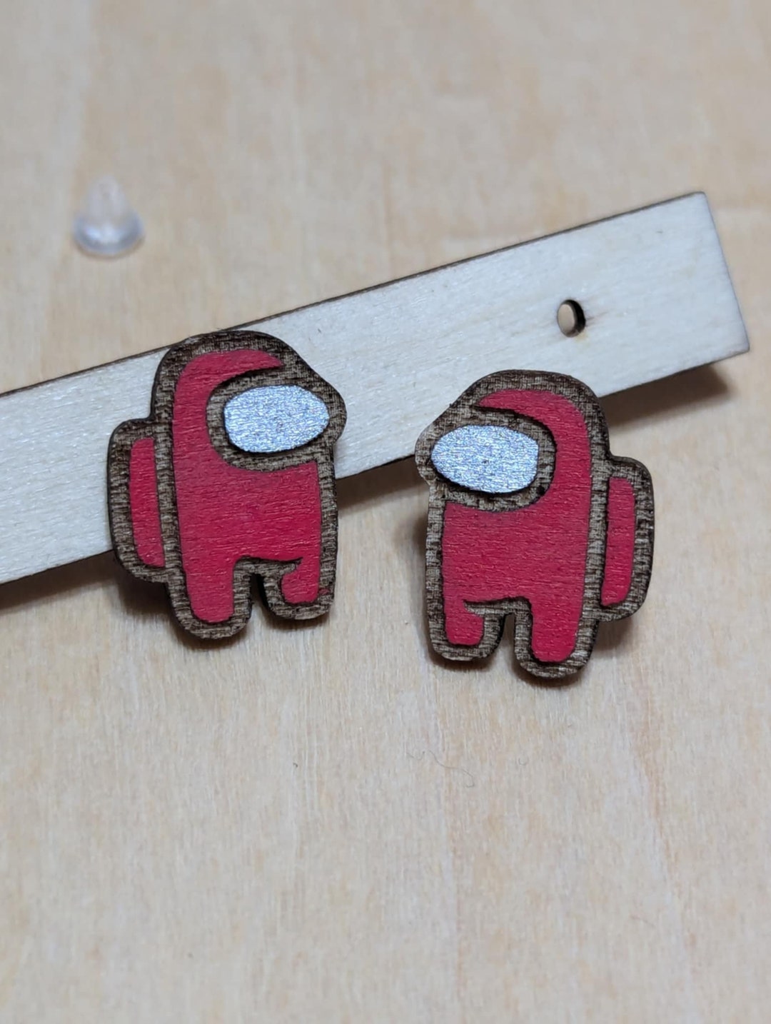Among Us Inspired Sterling Silver Stud Earrings, Lightweight Accessory ...