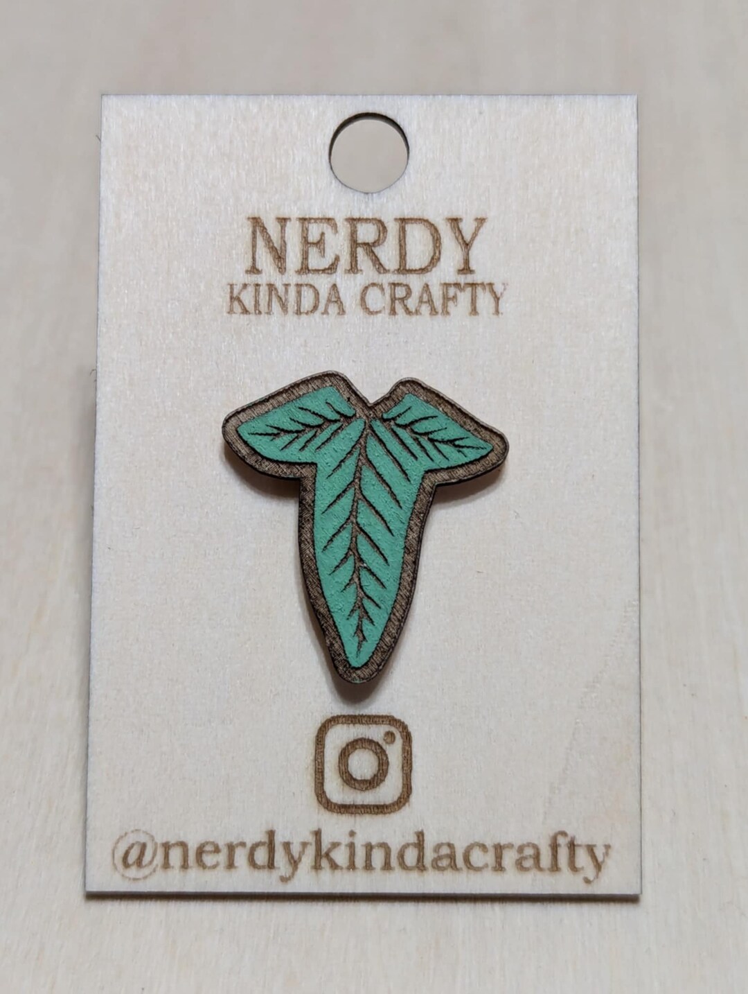 Leafy Fantasy Pin, Wood Accessory, Lightweight Wood, Laser Cut ...