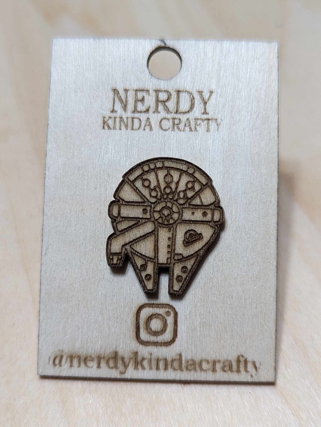 Millennium Falcon Pin, Star Wars Inspired Accessory, Laser Cut Wood Pin ...