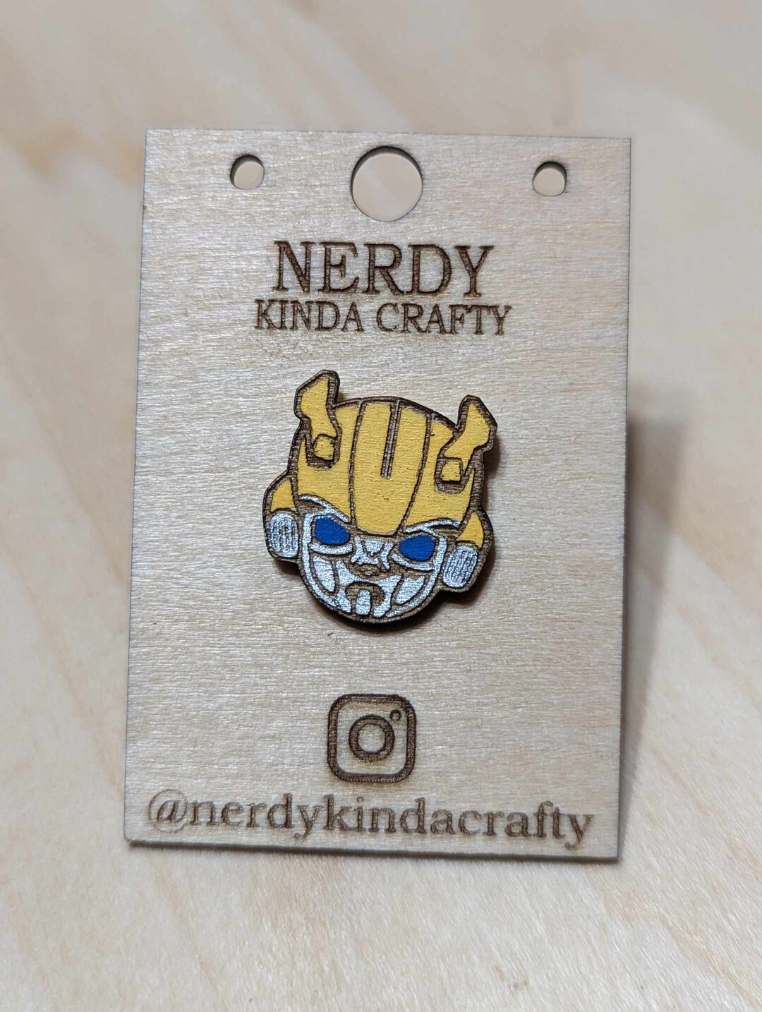 Bumblebee Transformer Pin, Accessory for Fans, Lightweight Wood Pin ...