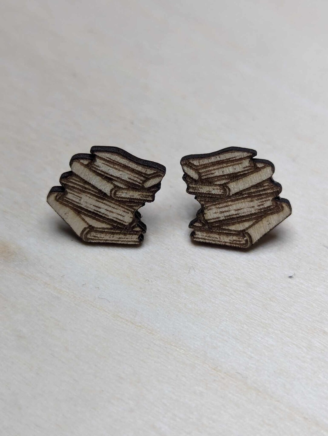 Stud Book Stack, Laser Cut Wood Accessory, Lightweight Sterling Silver ...