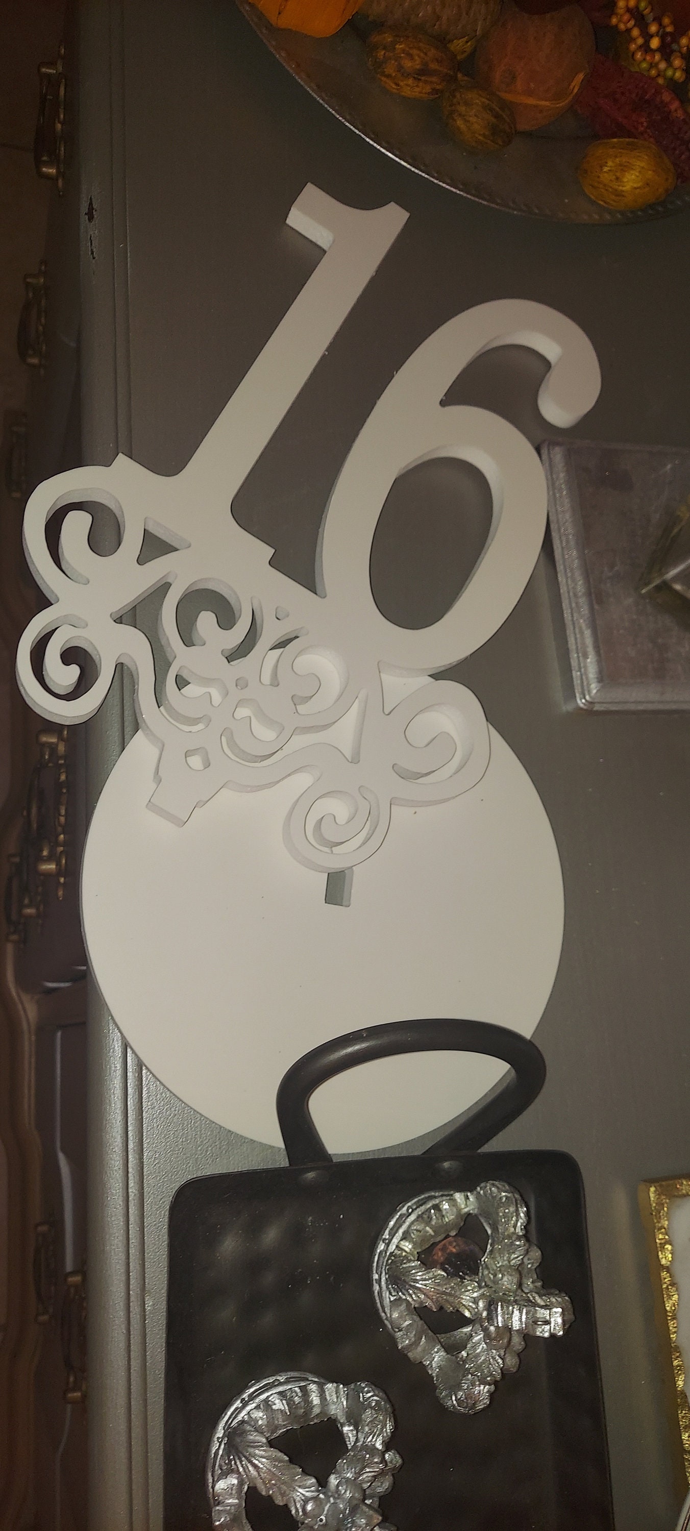 White Pvc Stand Alone 16 Sweet 16s Cake Topper Centerpiece Table Decor ...