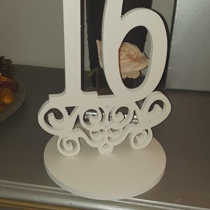 White Pvc Stand Alone 16 Sweet 16s Cake Topper Centerpiece Table Decor ...