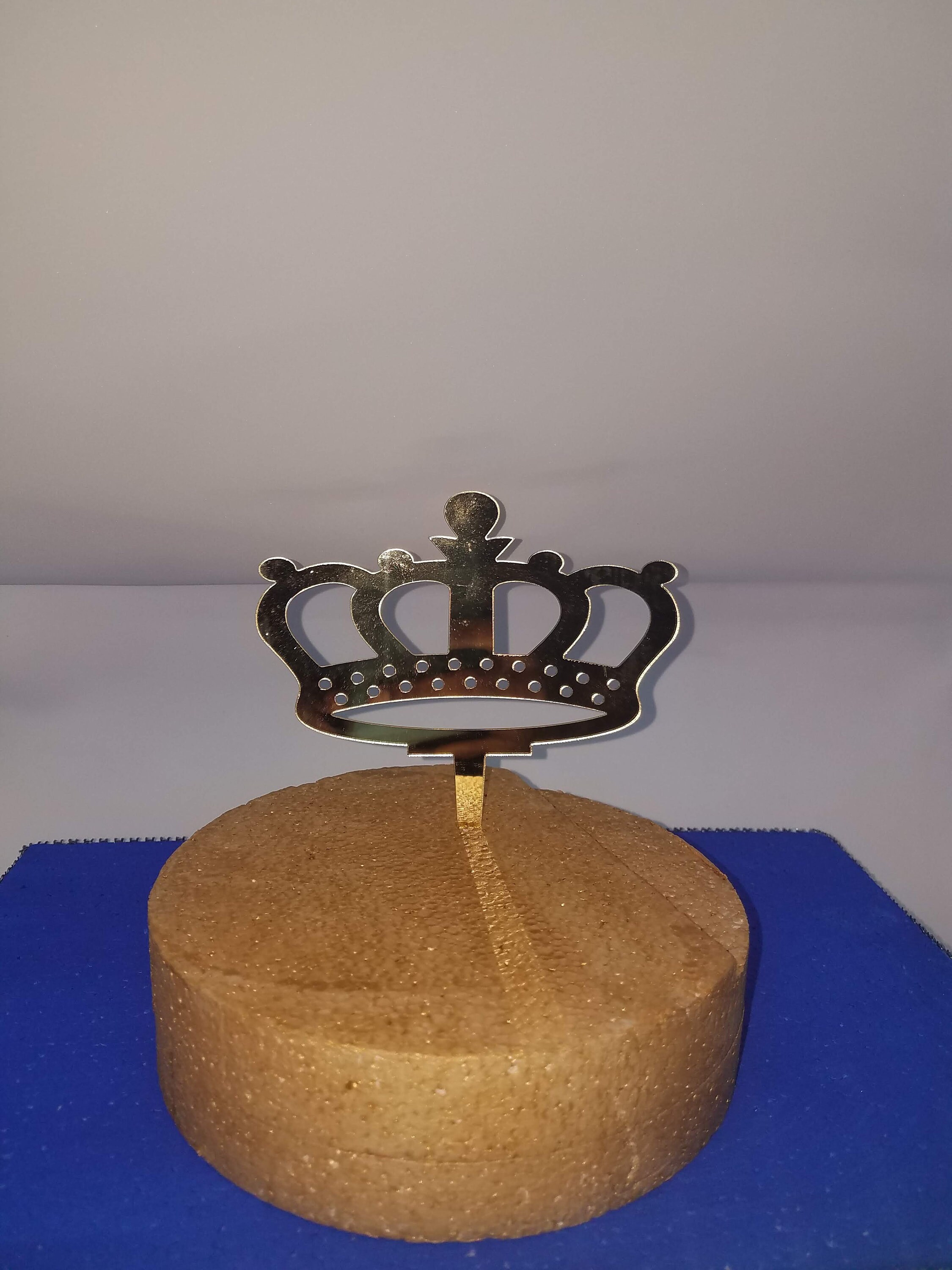 Acrylic Crown Cake Topper Gold Silver Royalty - Etsy