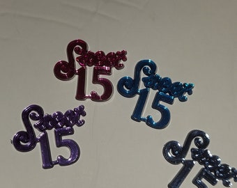 24pc Sweet 15 Mis Quince Quinceanera Charms Embellishment Number for ...