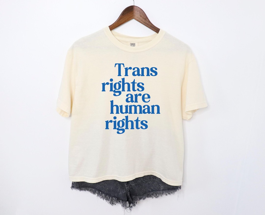 Trans Rights Are Human Rights, Comfort Colors, Boxy Crop Top, Trans ...