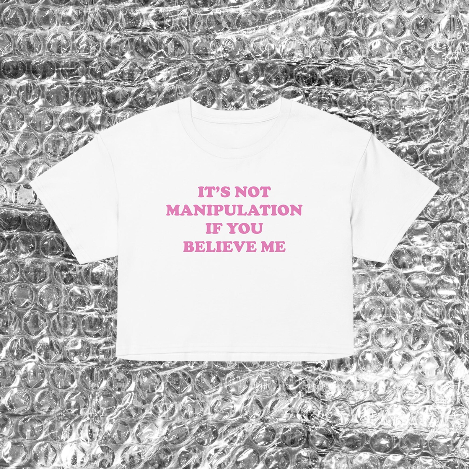 It's Not Manipulation Crop Top | Ironic Slogan Tee - Etsy