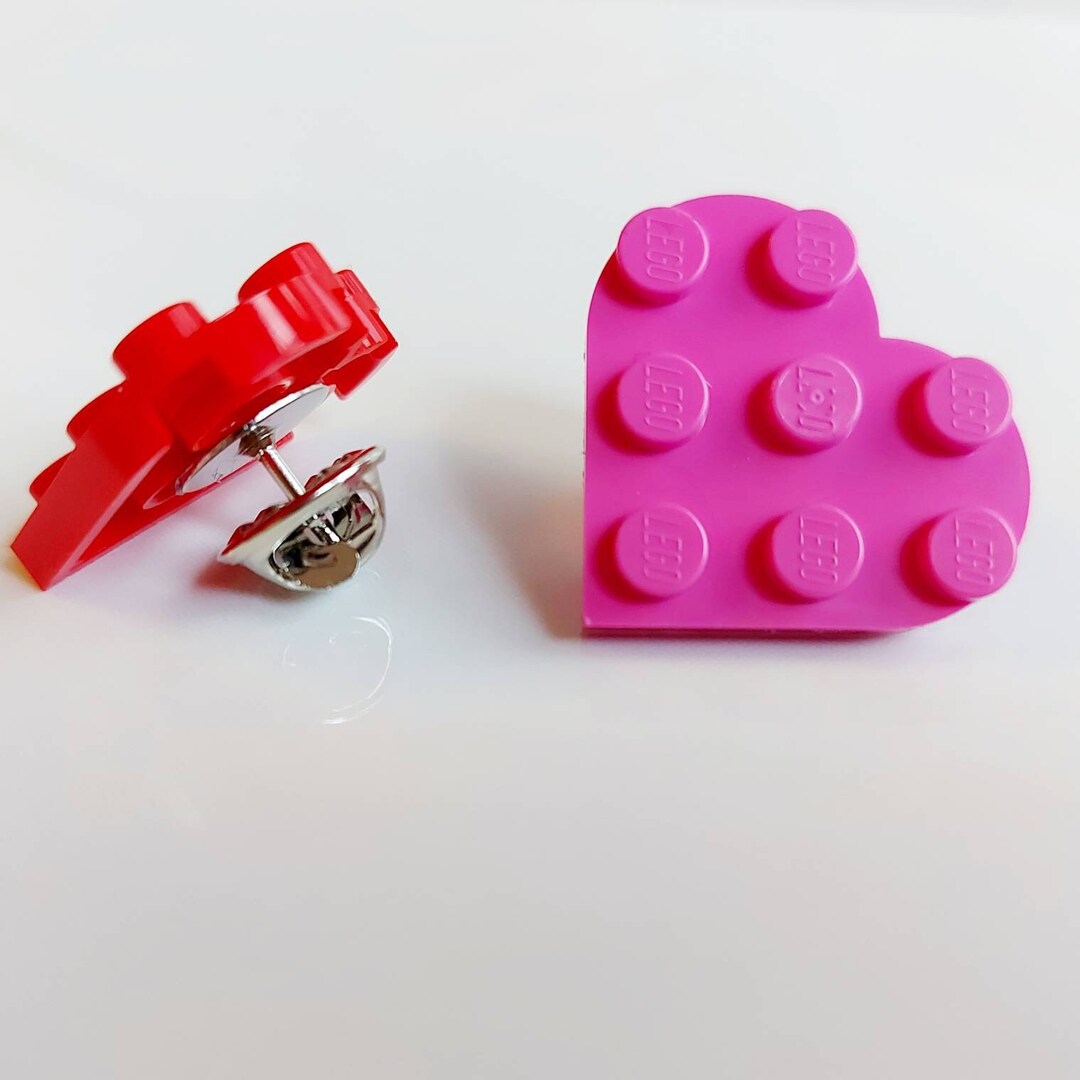Heart Pin Badge Brooch * Unusual Christmas Gifts * Made With Lego ...