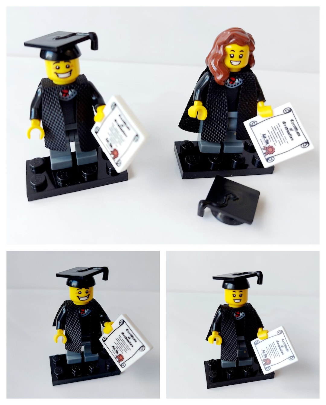 Graduation Minifigures Graduate Cake Toppers * Customised Personalised ...
