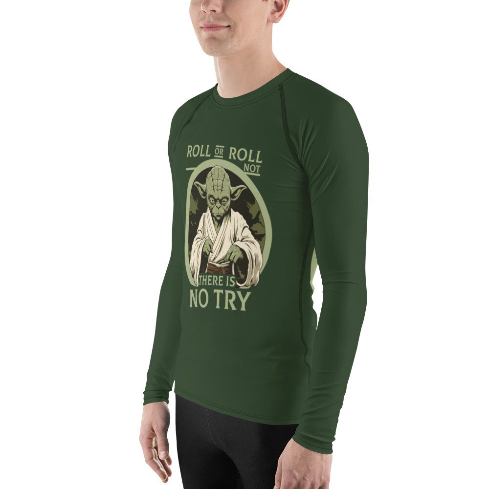 Yoda BJJ Roll or Roll Not - Parody Star Warsmen's Rash Guard - Etsy