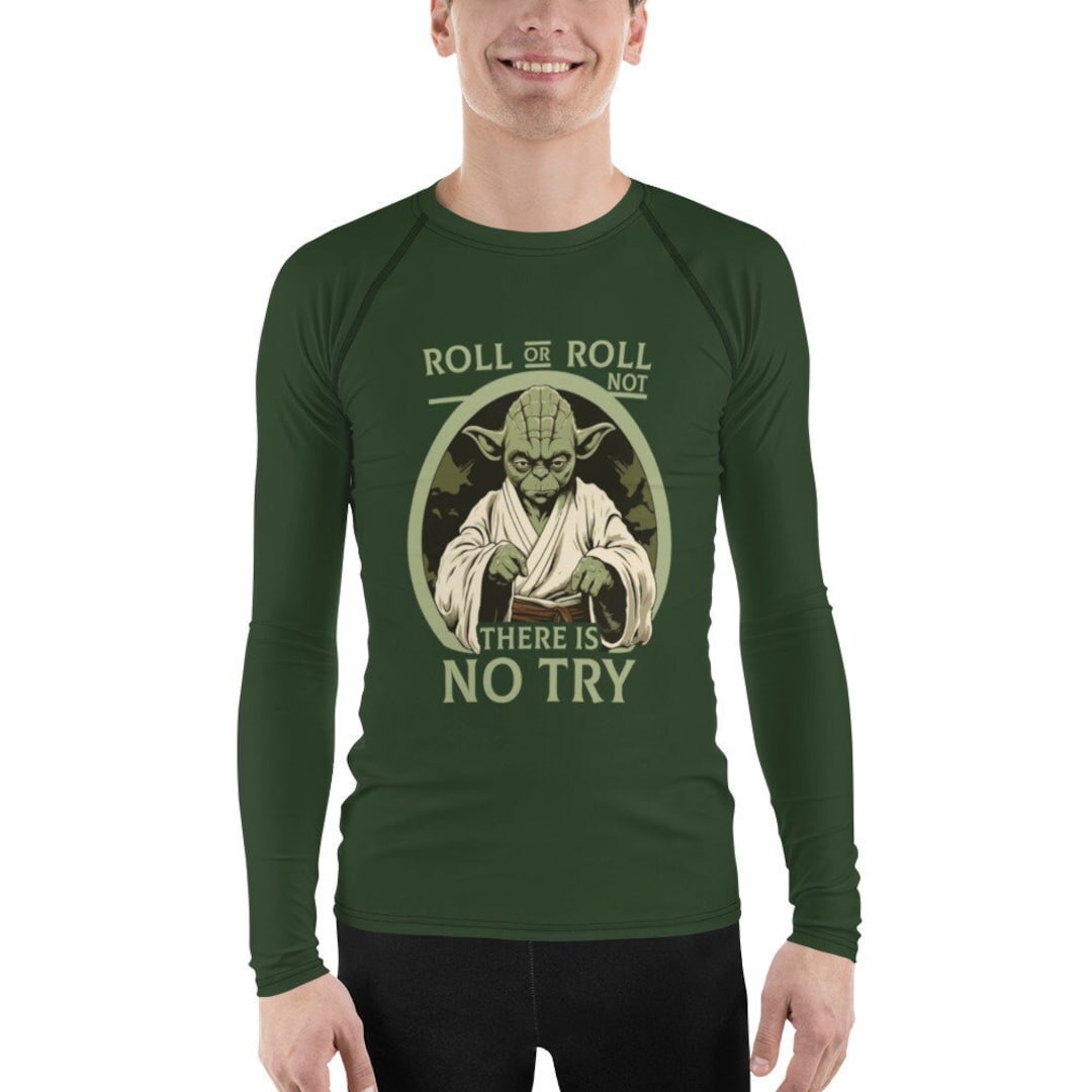 Yoda BJJ Roll or Roll Not - Parody Star Warsmen's Rash Guard - Etsy